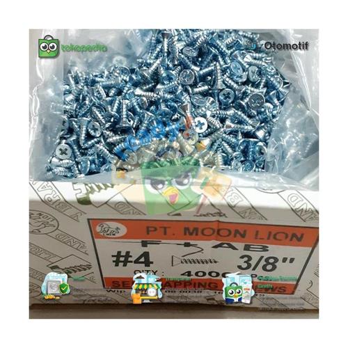 Jual NEW ARRIVAL SKRUP KEPALA RATA 4X3/8= 1 CM / SEKRUP TAPING FH 4 X 3 ...