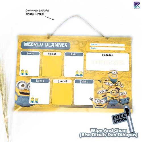 Jual Planner Poster Weekly Planner Kartun Spongebob Minion Papan Tulis ...