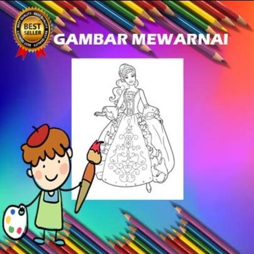 Jual Gambar Sketsa Mewarnai / Barbie / Part 3 / Gambar Mewarnai A5 ...