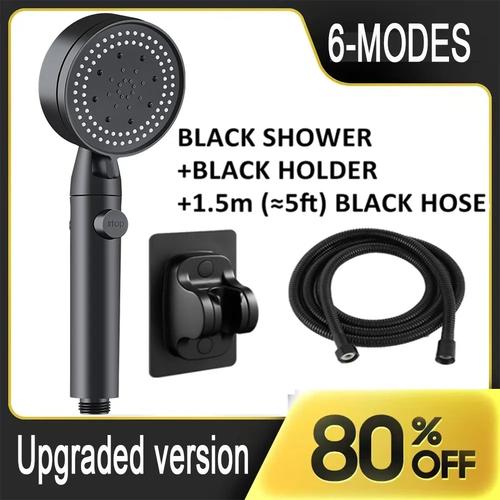 Jual shower mandi set komplit hitam /shower head / hand shower / jet ...