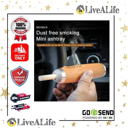 Jual Asbak Rokok Portable Pipe Ashtray Dust Free With 3 Adaptor - Brown ...