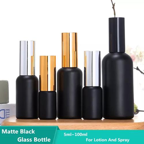 Jual Botol spray kaca hitam matte tutup alumunium 20ml/30ml/50ml/100ml ...