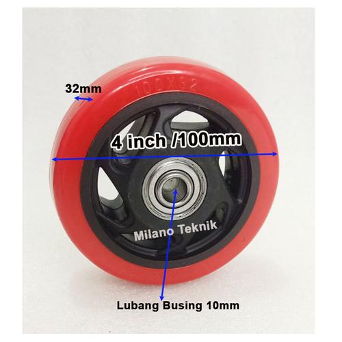 Promo Roda 4 Inch PU Taiwan + Double bearing Roda Troli Etalase Heavy ...