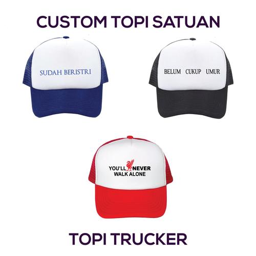 Jual TOPI JARING CUSTOM/BISA SATUAN/BEBAS DESAIN - topi polos, All Size ...