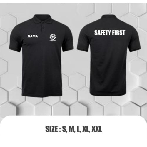 Jual Kaos Polo SHIRT Baju Kerah Distro SAFETY FIRST NAMA polos custom ...