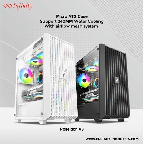 Jual CASING INFINITY POSEIDON V3 CASE Tempered Glass mATX + Free 3pcs ...