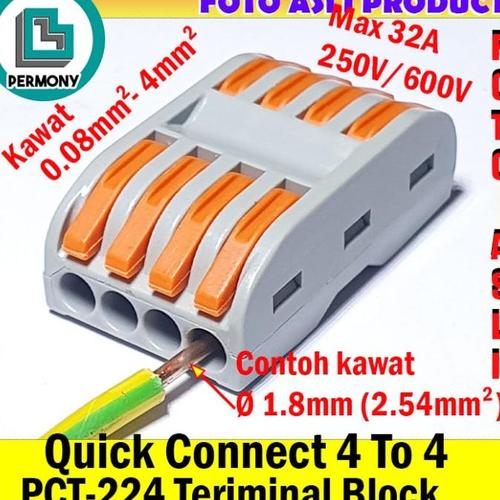Jual PCT-224 PCT224 Quick Connector terminal konektor 4pin 4 pin kabel ...