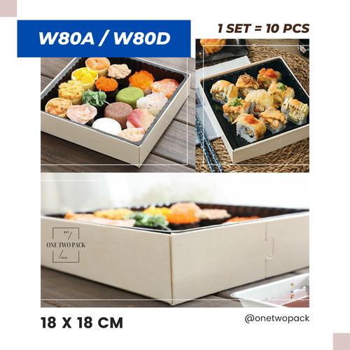 Jual (10pcs) Wooden Gift Box 18x18cm / Sushi Box 23x17cm Hampers Box ...