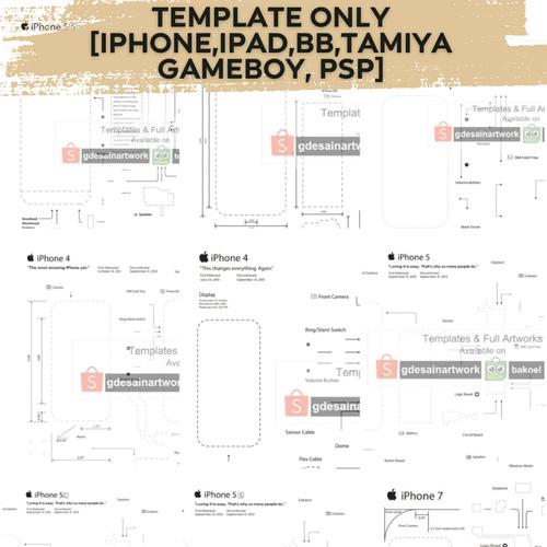 Jual Hiasan Dinding / Template iPhone 3gs, 4, 4s, 5, 5s, 5c, 6, 7 Putih ...