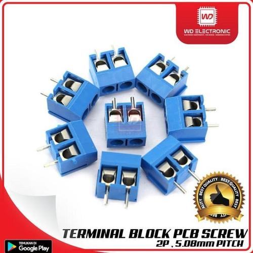 Jual TERMINAL BLOCK SCREW 2PIN 2 PIN 5.08MM PITCH TERMINAL BIRU 2PIN ...