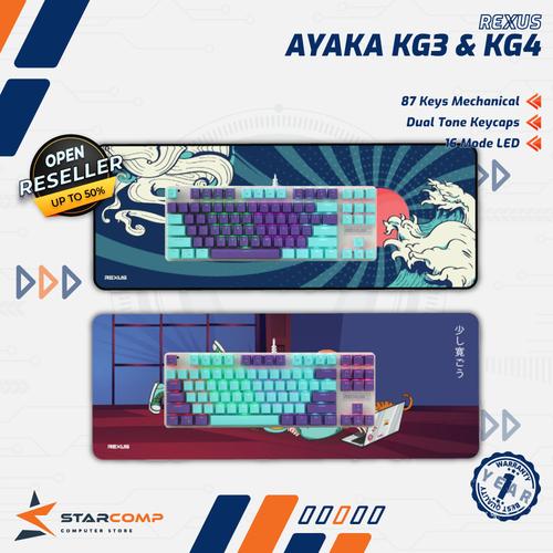 Jual Rexus Ayaka Series KG3 KG4 TKL Wired Gaming Keyboard + Mousepad - Kutsu Rogu KG4, Red ...