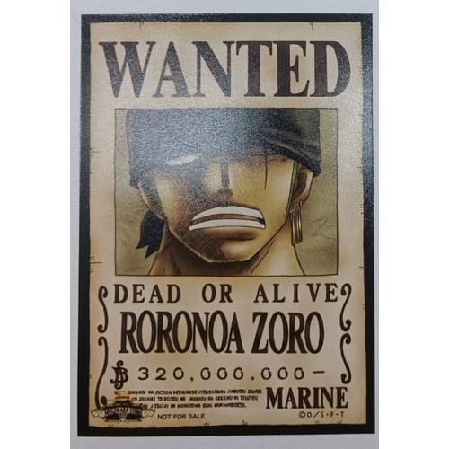 Jual One Piece Mugiwara Store Japan Mini Wanted Poster Roronoa Zoro ...