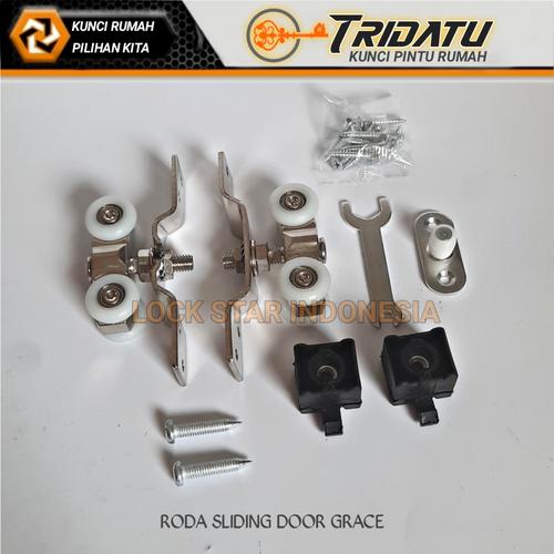 Jual RODA PINTU SLIDING GESER 1 SET COMPLETE RODA SLIDING DOOR NYLON ...