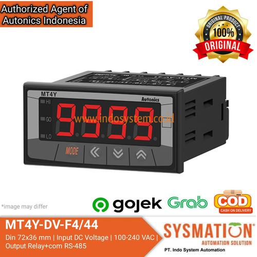 Jual Autonics Mt4y Dv F4 44 Volt Meter Panel Meter Dc Out Relay Rs