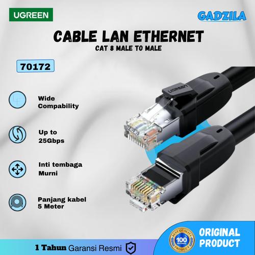 Jual UGREEN Kabel LAN RJ45 Cat.8 Gigabit Ethernet 24AWG 25Gbps Premium ...