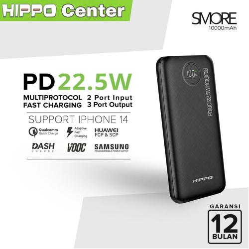 Jual Hippo Power Bank SMORE 10000mAh PD 22.5W Fast Charging 3 Port Out ...