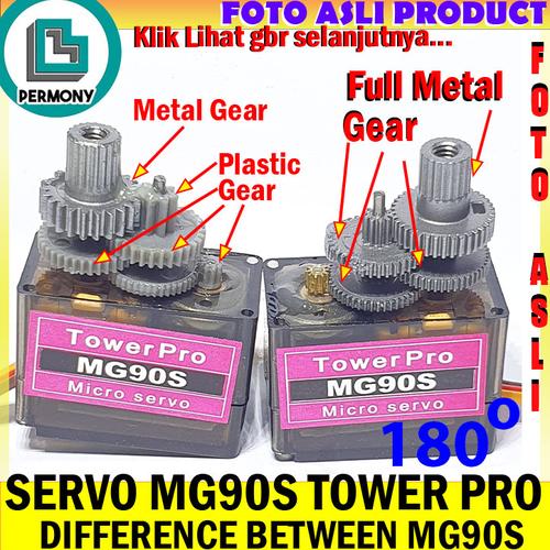 Jual MG90S motor servo MG90 TowerPro Micro MG 90S metal gear gir baja ...