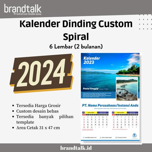Jual Cetak Kalender Dinding Custom 2024 - Jilid Spiral - 6 lembar ...