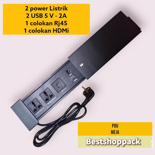 Jual PDU Meja 2 listrik 2 Colokan USB 5V HDMI 1 port LAN RJ45 Cat5 ...