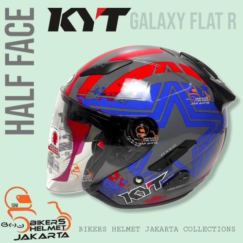 Jual HELM KYT GALAXY FLAT R STAR GREY DOUBLE VISOR HALF FACE - Jakarta ...