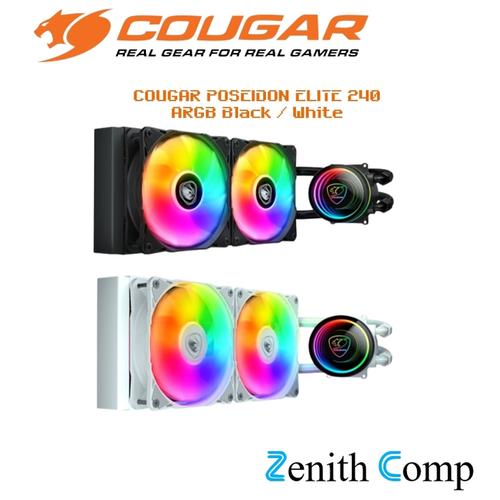 Jual Liquid Cooler COUGAR Poseidon Elite ARGB 240 Black/White - White ...