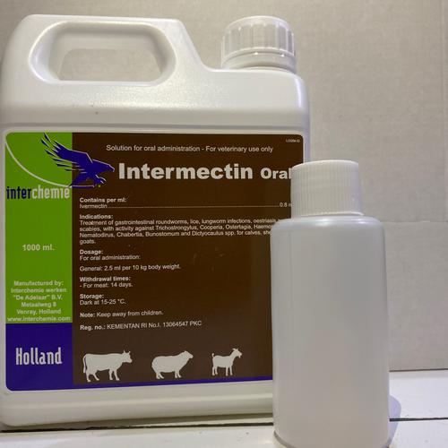 Jual Intermectin oral 100 ml obat parasit scabies gudik kutu hewan ...