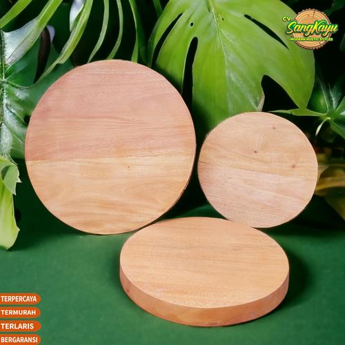 Jual Talenan kayu bulat Diameter 20 cm Wooden cutting board nampan tray ...