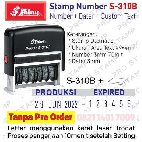 Jual Shiny S-310B Stempel Kode Produksi / Dater + Number + Text Custom ...