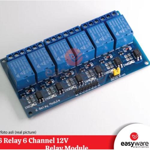Jual Relay module 6 channel 6 relay module low trigger 5V 12V DC - Kota ...