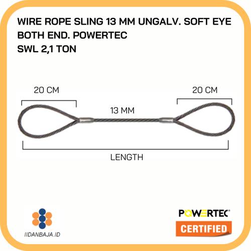 Jual WIRE ROPE SLING 13 MM UNGALV + SOFT EYE. SWL 2,1 TON POWERTEC - 4 ...