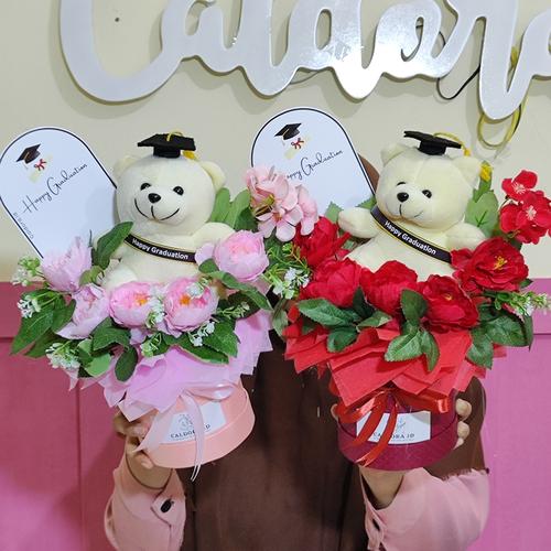 Jual Buket Bunga Bloom Box Boneka Wisuda. CLDRA2 - Biru Muda, Boneka ...