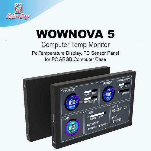 Jual WOWNOVA 5 COMPUTER TEMPERATUR DISPLAY MINI MONITOR PC SENSOR PANEL ...