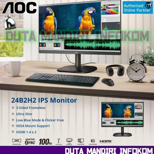 Promo AOC 24B2H2 24" Inch - FHD IPS 100Hz 4ms 2x HDMI Ultra Slim ...