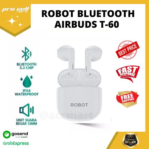 Jual HANDSET T60 ROBOT TWS AIRBUDS T60 WARNA BLACK DAN WHITE - Kota ...