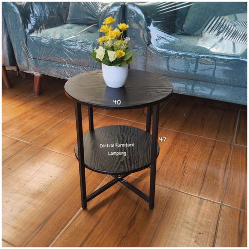 Jual Coffee Table / Side Table Bulat Susun Minimalis Hitam - Kota ...