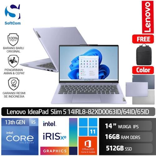 Promo Lenovo IP5 Slim 5 63ID 64ID 65ID i5 13500H/16GB/512GB/14" WUXGA ...