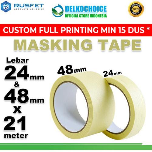 Jual Lakban Kertas Masking Tape Isolasi Kertas RUSFET TERMURAH /SATUAN ...