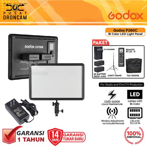 Promo Godox LED P260C Bi-Color Lampu Video Continues Light Panel - P260 ...