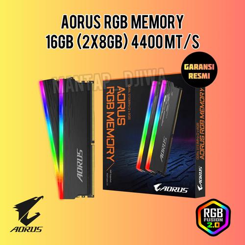 Jual Gigabyte Aorus RAM 16GB (2X8GB) RGB DDR4 4400 MT/s for PC Desktop ...