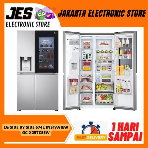 Promo LG GC-X257CSEW KULKAS SIDE BY SIDE 674L INSTAVIEW DOOR-IN-DOOR, THINQ Cicil 0% 3x ...