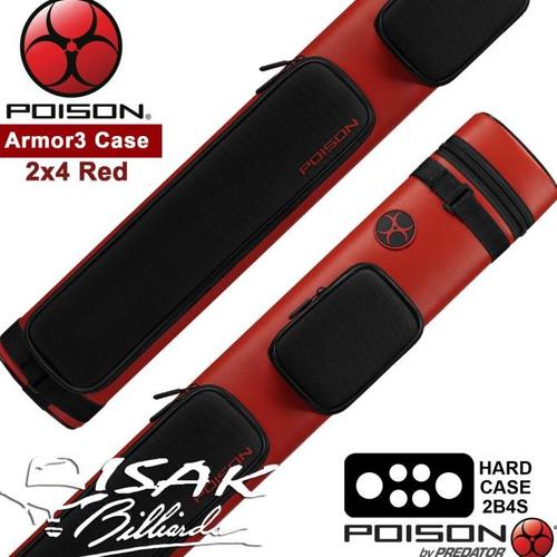 Jual Poison Armor 2x4 Red Hard Pool Cue Case - Tas Stick Billiard Merah ...