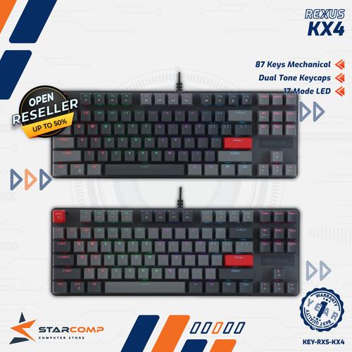 Jual Rexus KX4 Heroic Mechanical Gaming Keyboard TKL 87 keys Wired ...