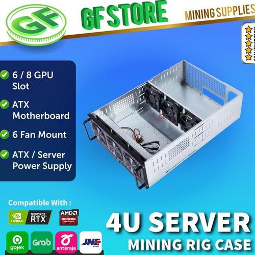 Jual 4U Server Mining Rig Case 8 / 6 GPU ATX⚡- Casing GPU Mining ...