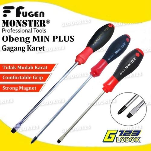 Jual Obeng Min Plus Kembang Bolak Balik Screwdriver Magnet Gagang Karet ...