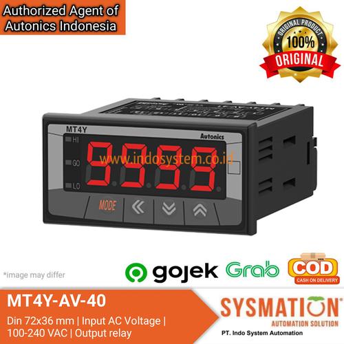 Jual Autonics MT4Y-AV-40 Volt Meter / Panel Meter AC, Out Relay - ISA ...