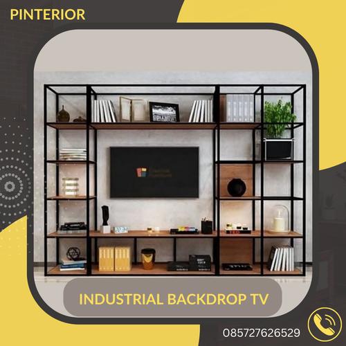 Jual Backdrop TV rak lemari industrial minimalis - Model-4 - Kab. Bogor ...