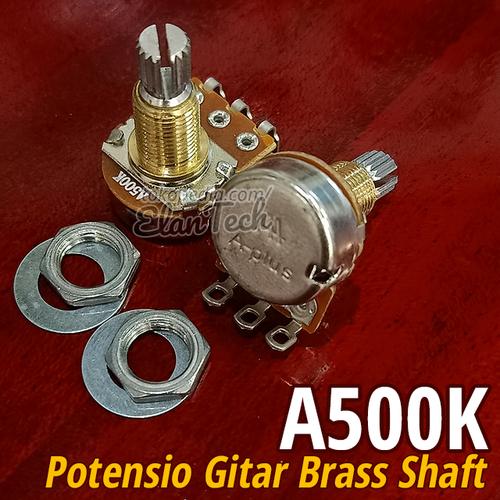 Jual Potensio Gitar A500K Mono A-Plus Brass Shaft Cable Lug 500kA ElanTech - Jakarta Pusat ...