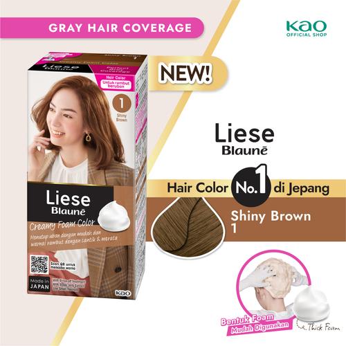 Promo Liese Blaune Bubble Hair Color Foam Shiny Brown 1 - Cat Rambut ...