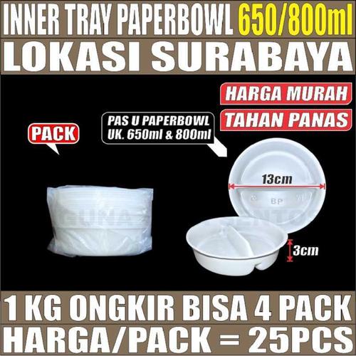 Jual Inner tray paper bowl 650ml n 800ml pack hanya inner tray Surabaya ...