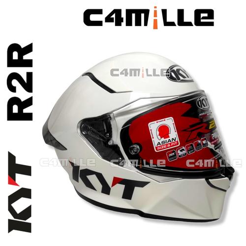 Promo HELM KYT R2R SOLID PLAIN WHITE DOUBLE VISOR FULL FACE - M Cicil 0 ...